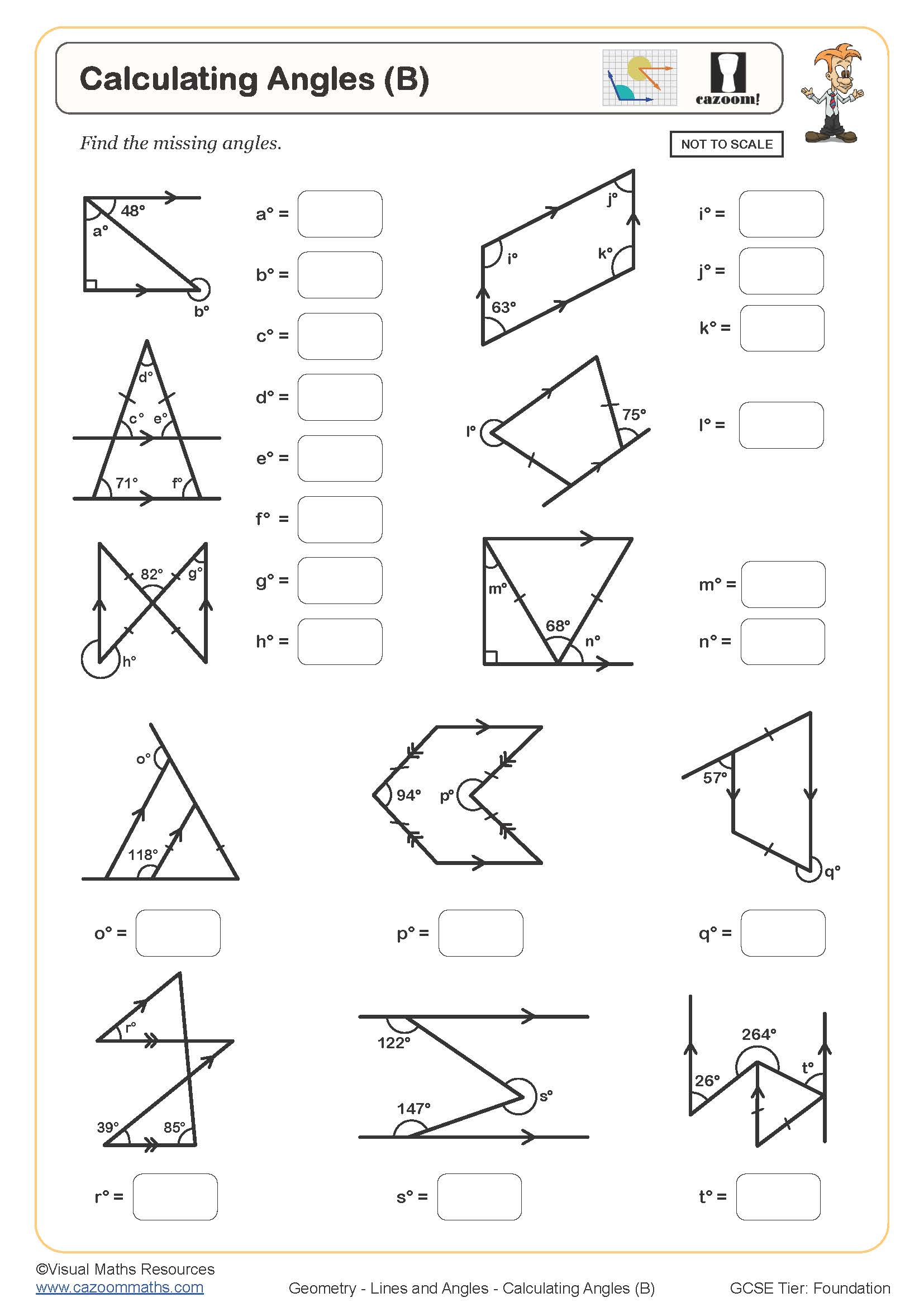 Angles in Parallel Lines PDF Worksheets | Fun and Engaging Geometry ...
