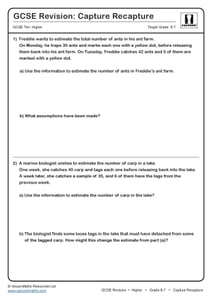 Capture Recapture GCSE Questions | GCSE Revision Questions
