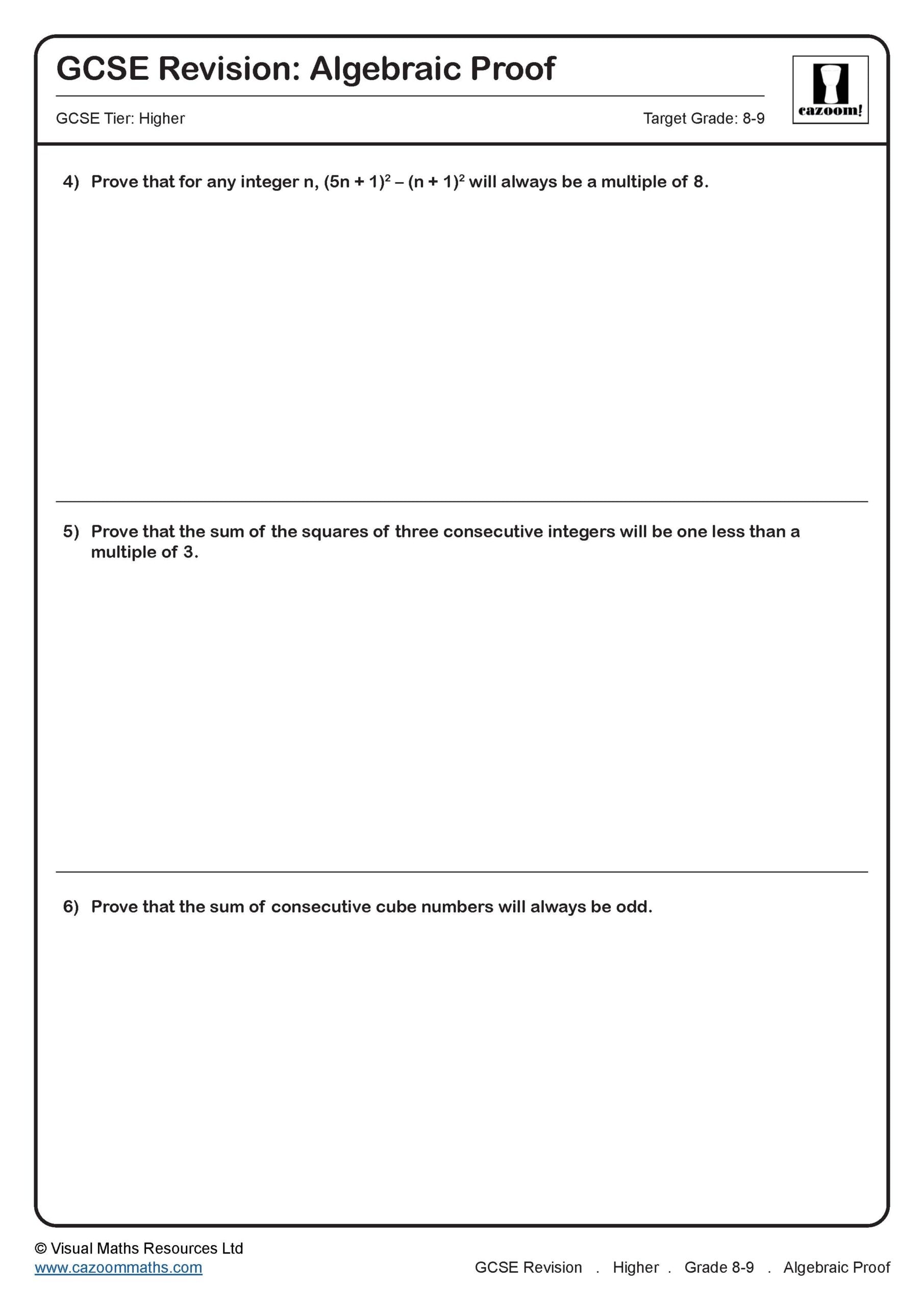 Algebra GCSE Revision Worksheets | Excellent resources for GCSE ...