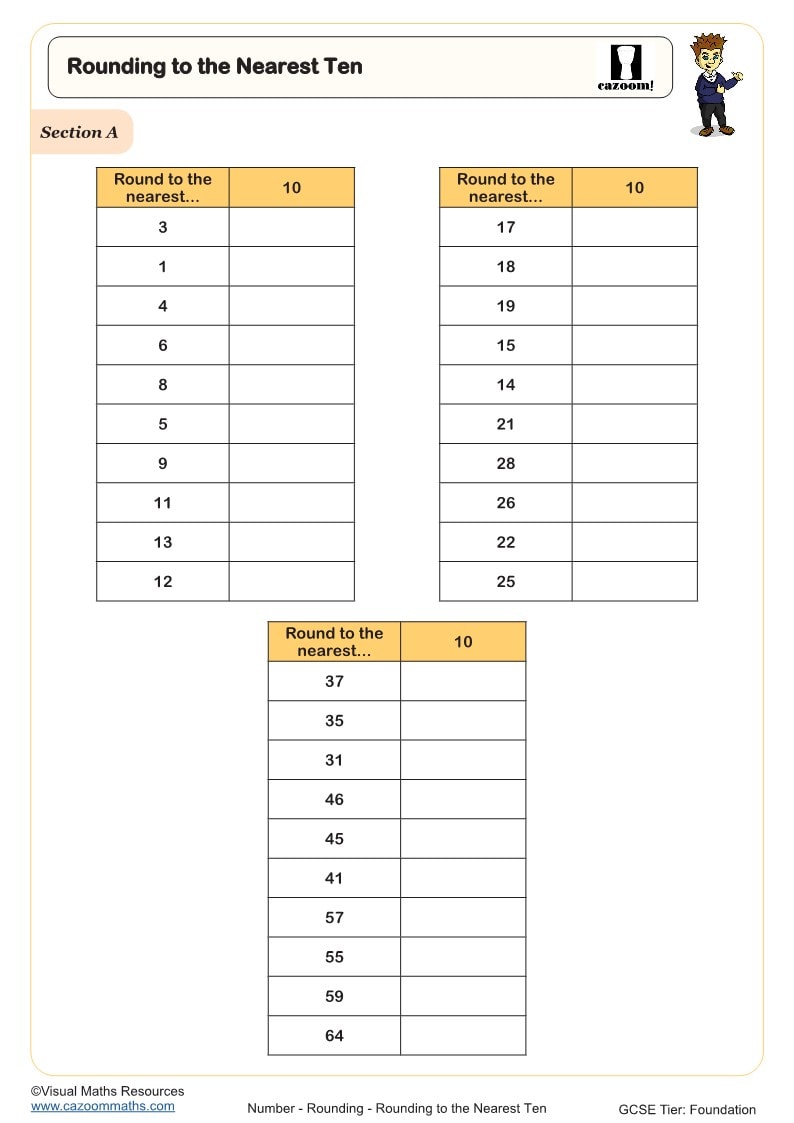 Rounding Charts Worksheet | Printable PDF Worksheets