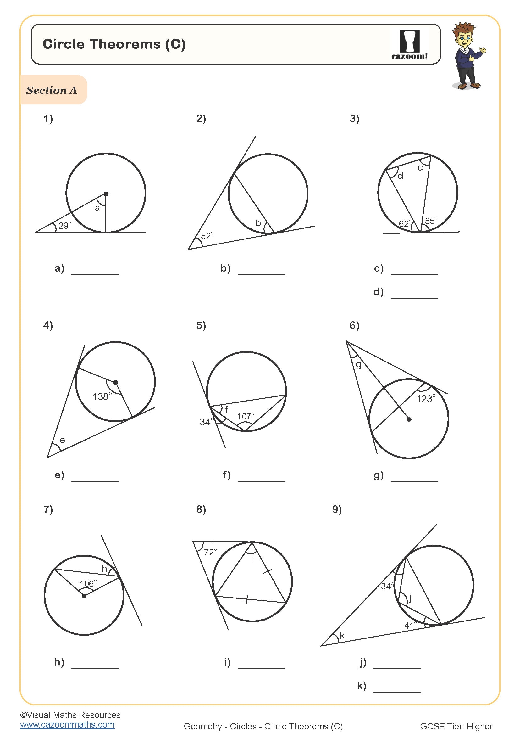 Year 8 Circles Worksheets | PDF Printable Worksheets