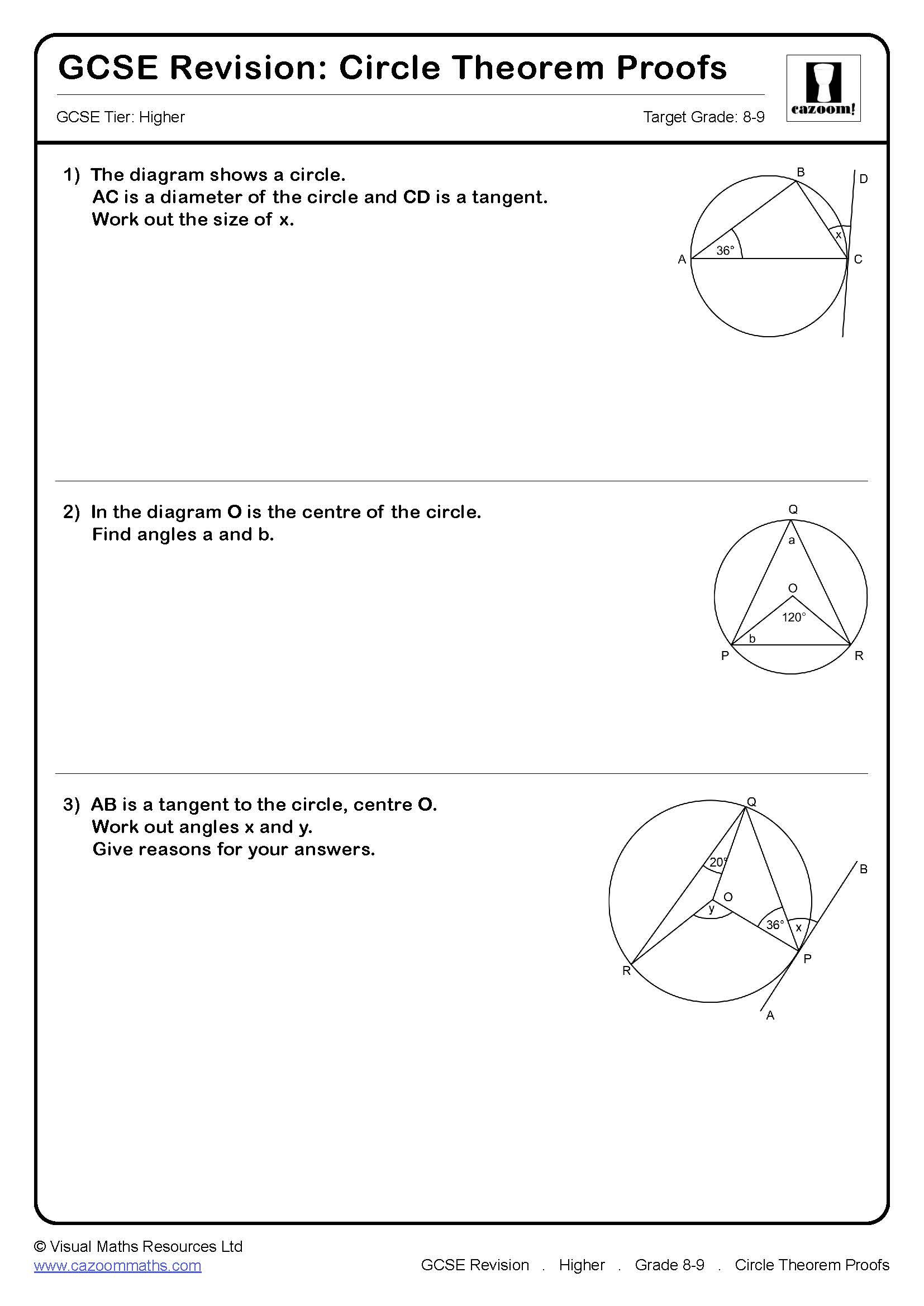 Circle Theorems GCSE Questions | GCSE Revision Questions