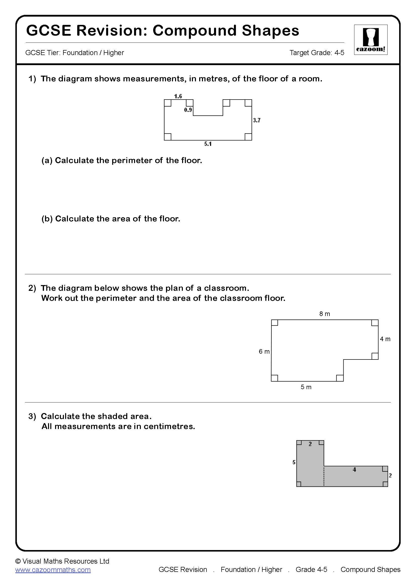 Compound Shapes GCSE Questions | GCSE Revision Questions