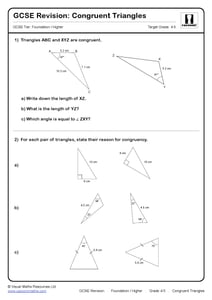 Congruence GCSE Questions | GCSE Revision Questions