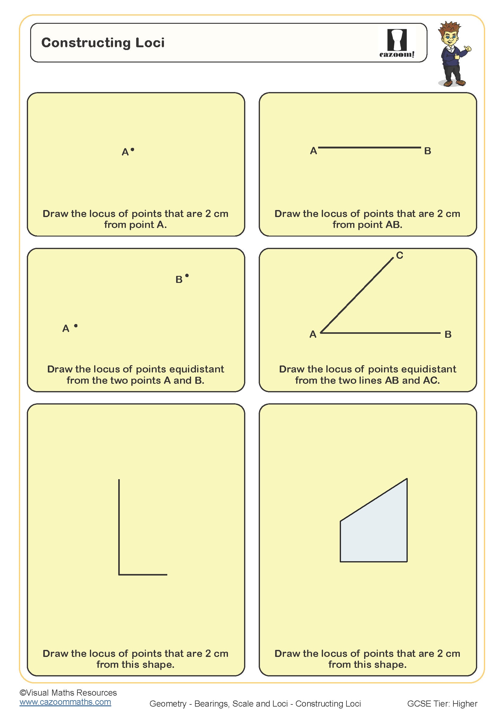 Constructing Loci Worksheet | Printable PDF Worksheets