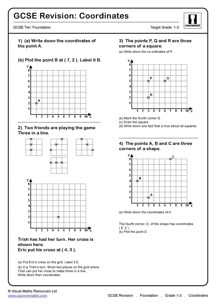 Coordinate Shapes Worksheet | Printable Maths Worksheets