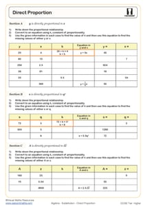 Direct and Inverse Proportion GCSE Questions | GCSE Revision Questions