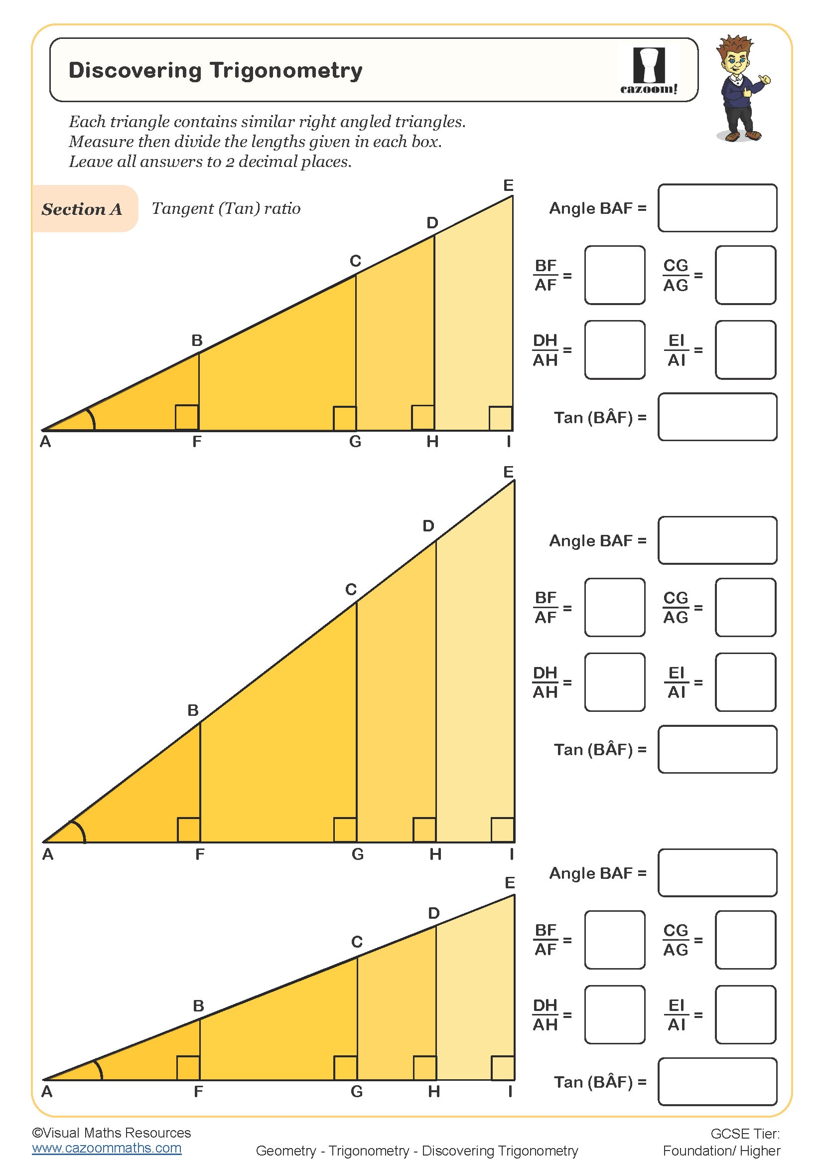 Using Exact trig Values Free Worksheet | Printable PDF Worksheets