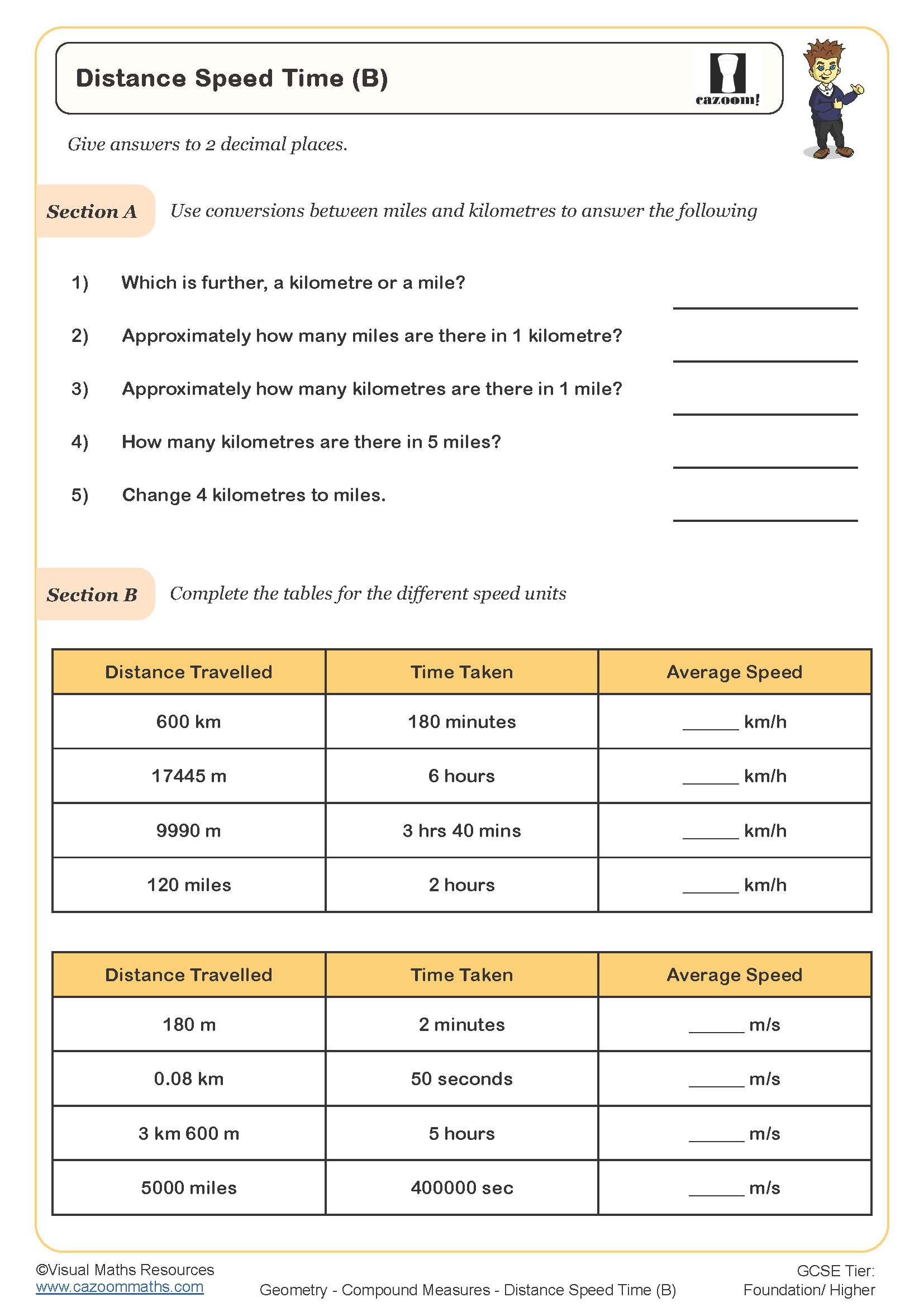 Distance Speed Time Triangle | Free Maths Teaching Resource