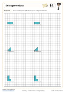 Enlargements on Axes Worksheet | Cazoom Maths Worksheets