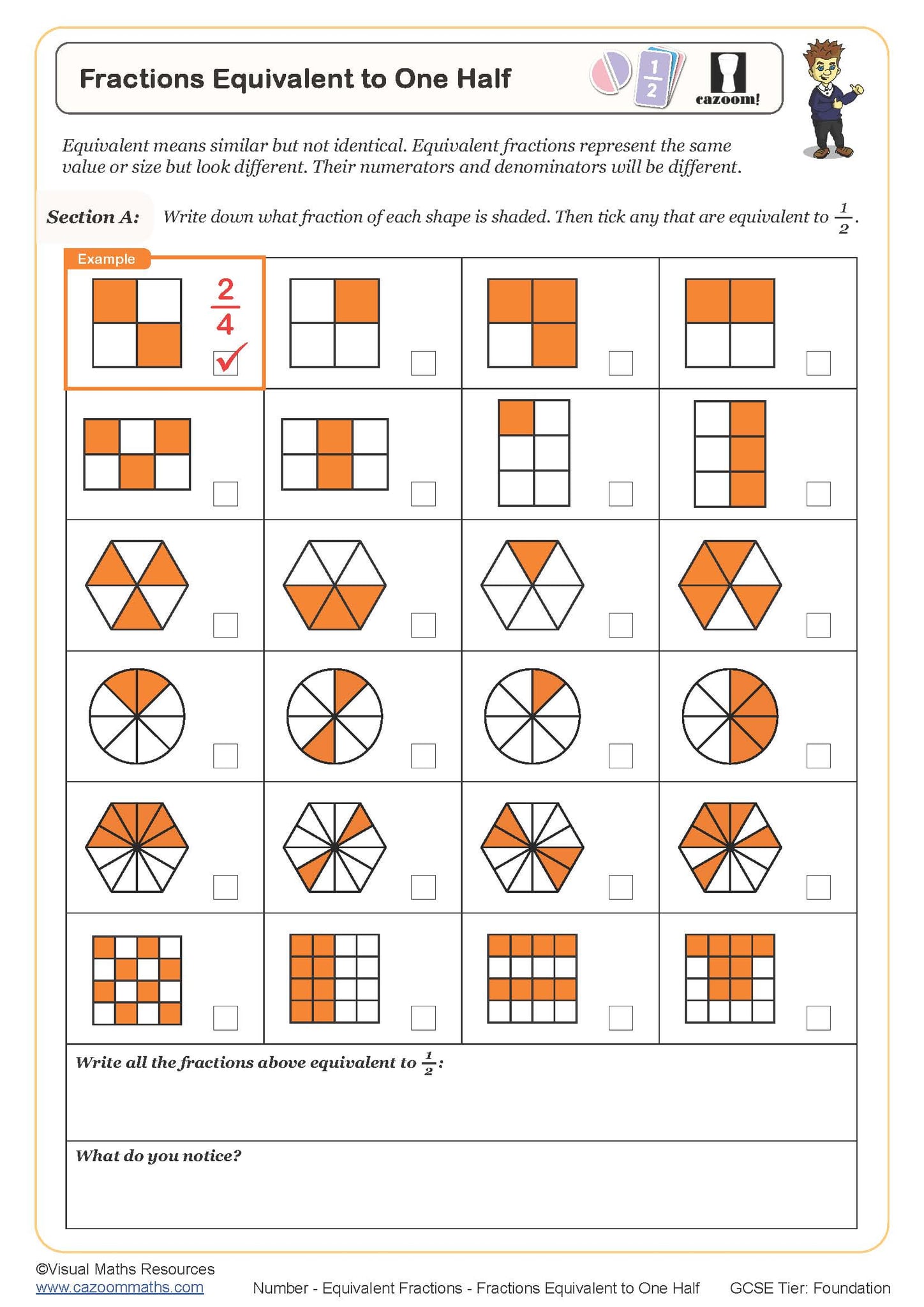Fraction Problem Solving (B) Worksheet | Cazoom Maths Worksheets