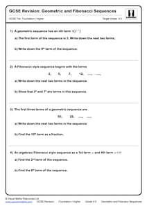 Geometric and Other Sequences GCSE Questions | GCSE Revision Questions