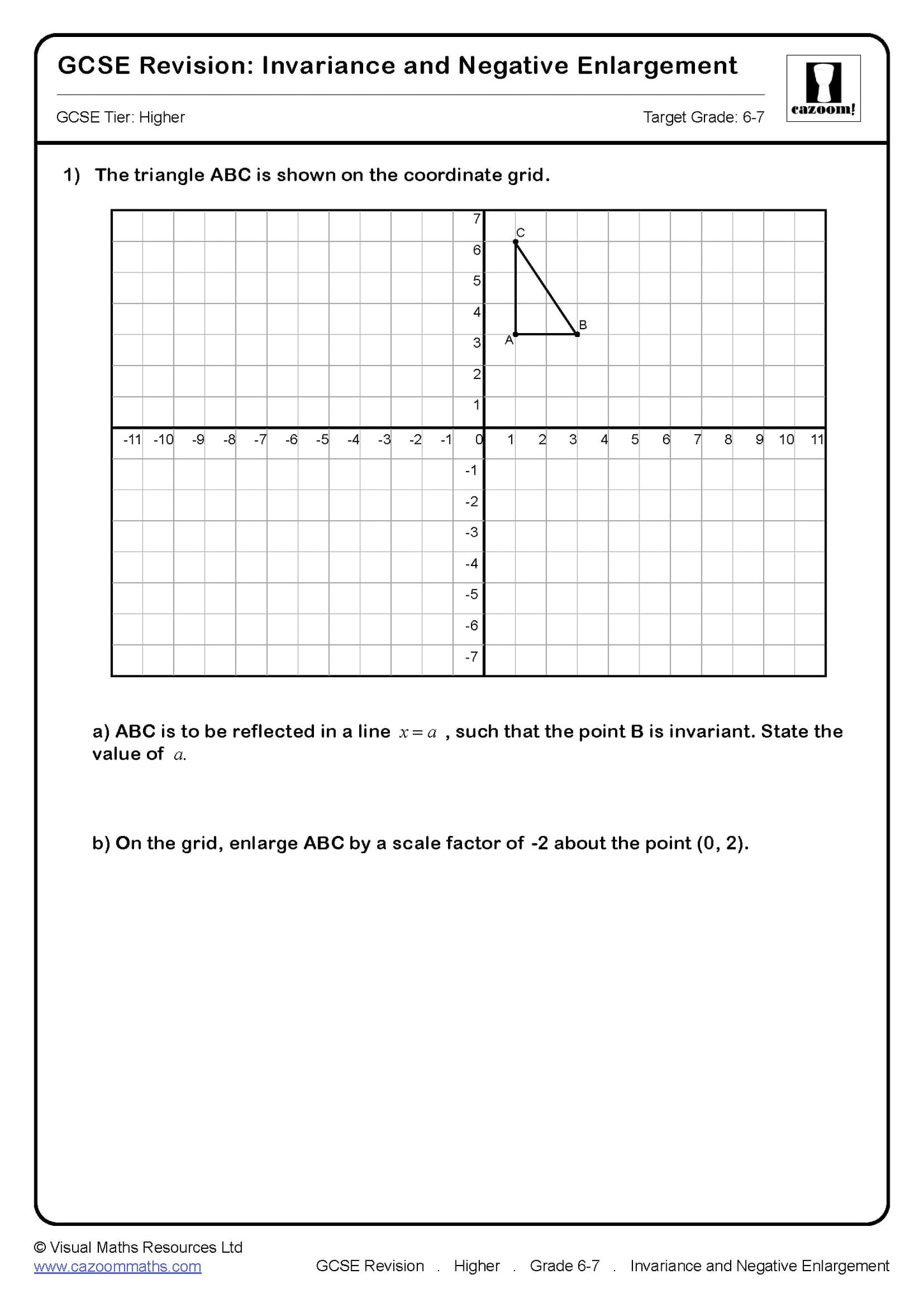 Invariance and Negative Enlargement GCSE Questions | GCSE Revision ...