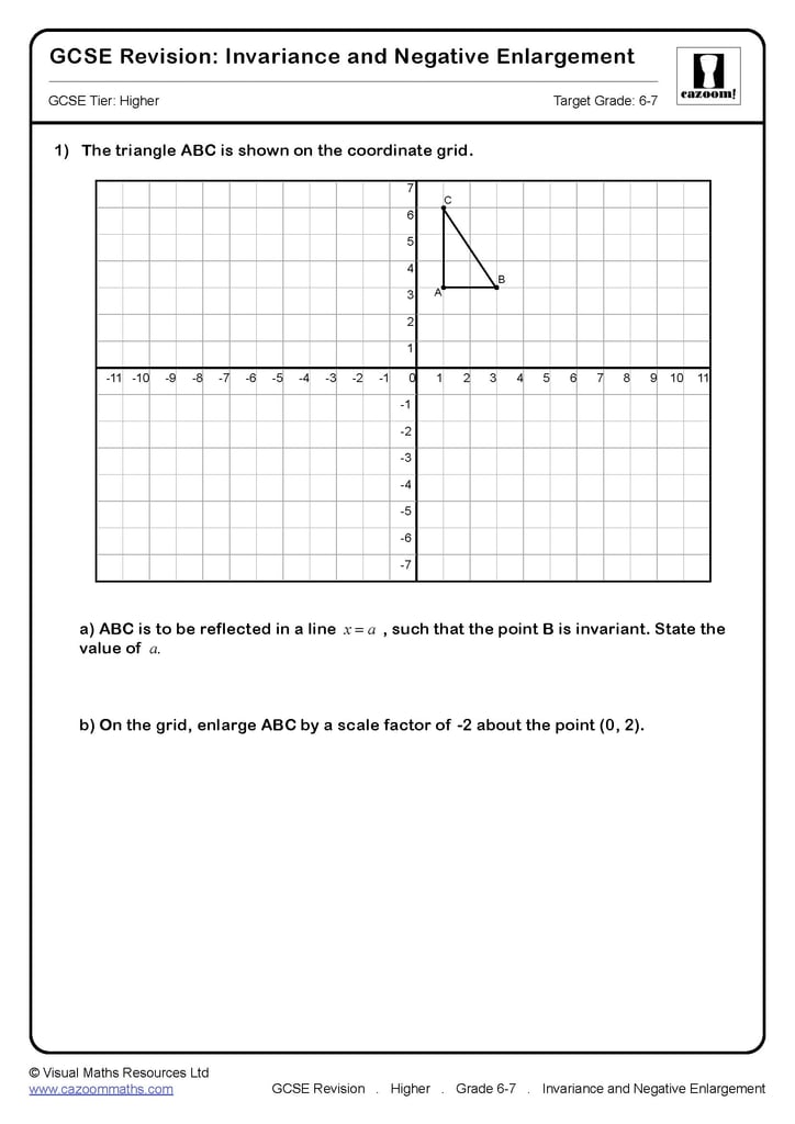 Invariance and Negative Enlargement GCSE Questions | GCSE Revision ...