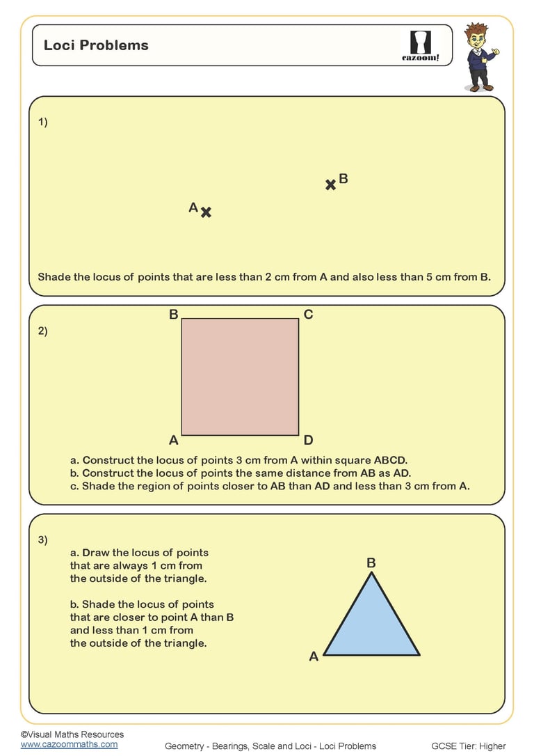 Loci GCSE Questions | GCSE Revision Questions