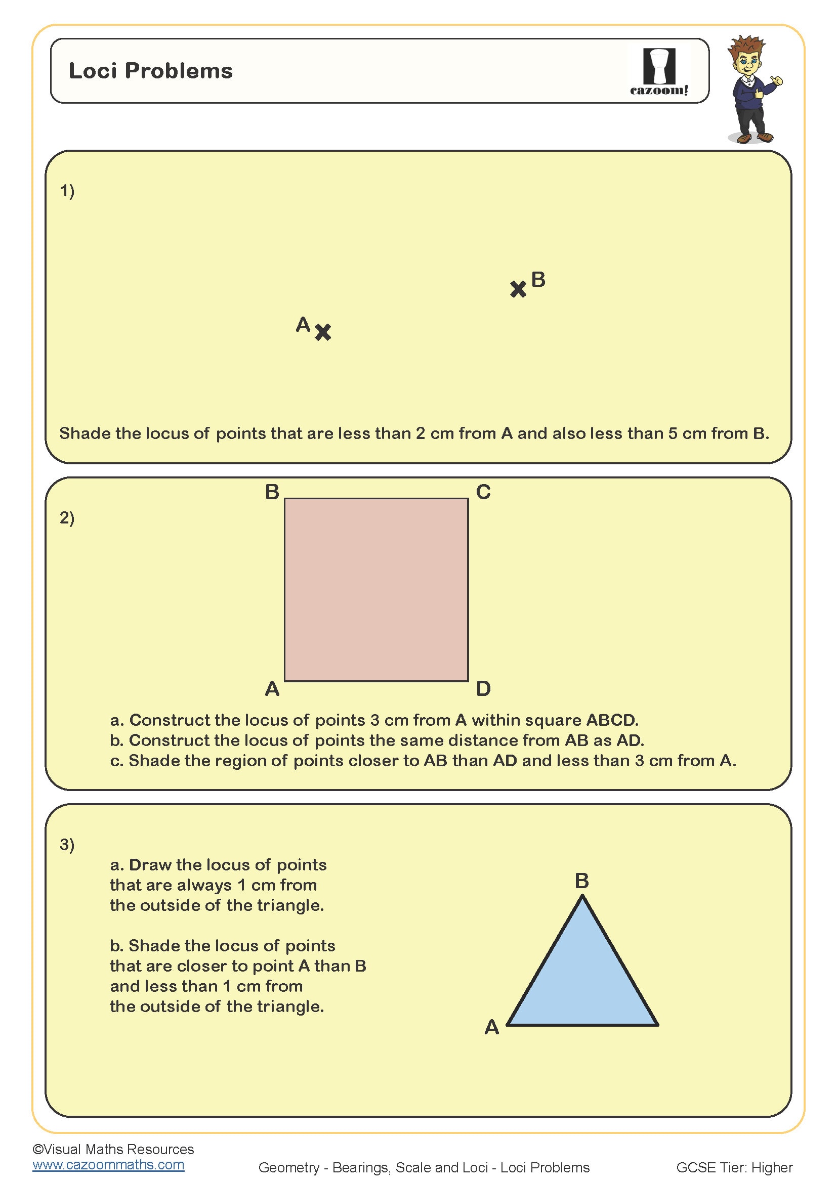 Constructing Loci Worksheet | Printable PDF Worksheets