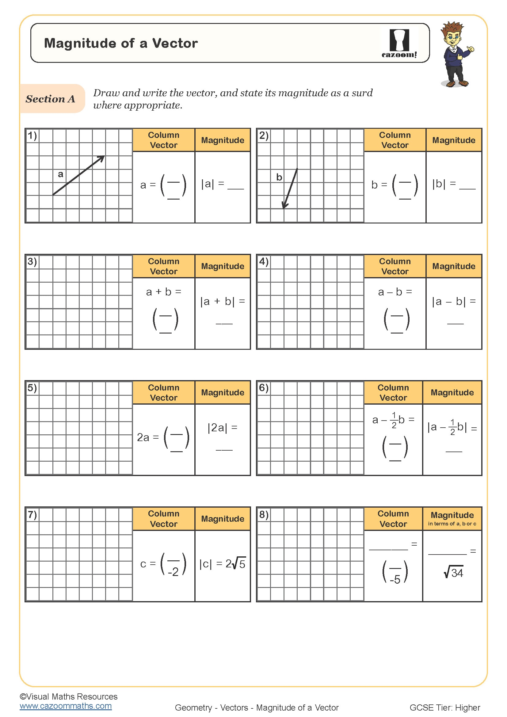 GCSE Vectors Worksheets with Answers | KS4