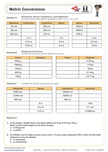 Metric Conversions Worksheet | Printable Maths Worksheets