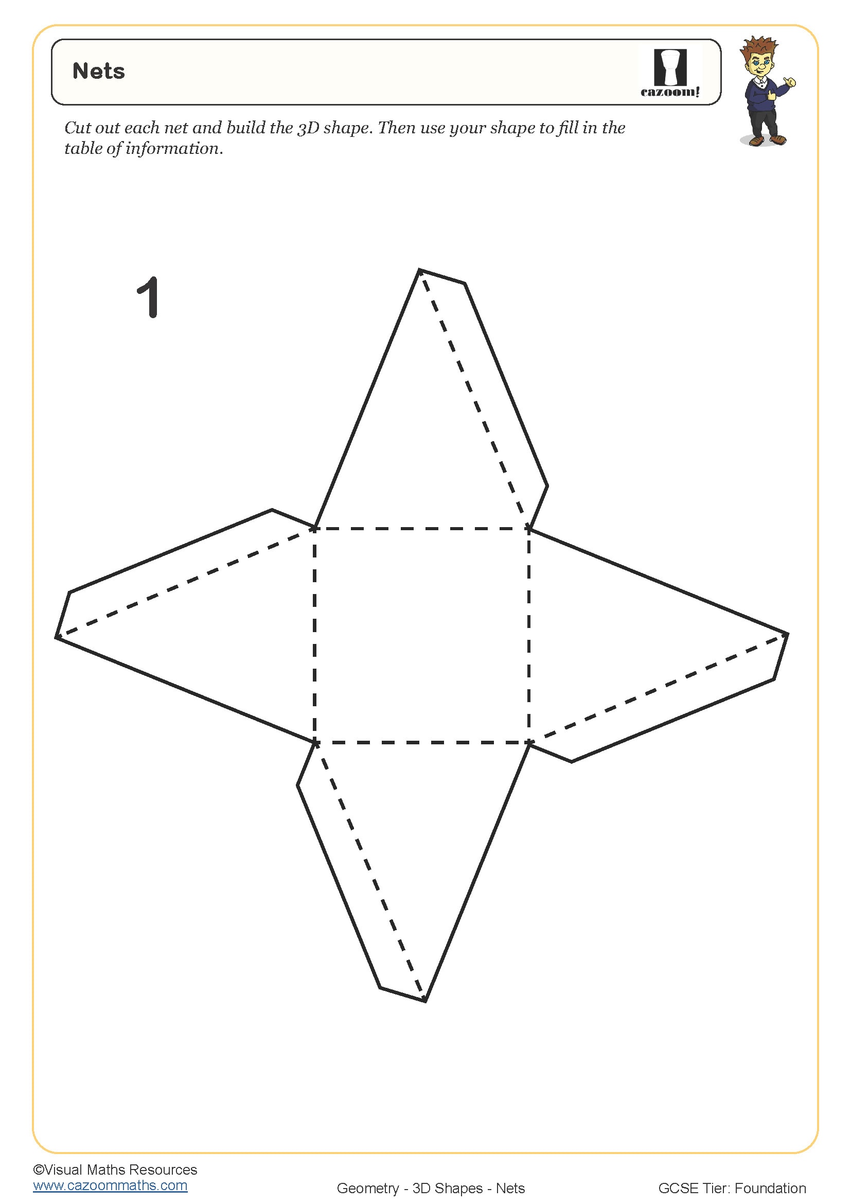 Nets PDF Worksheets | Fun and Engaging Geometry Worksheets