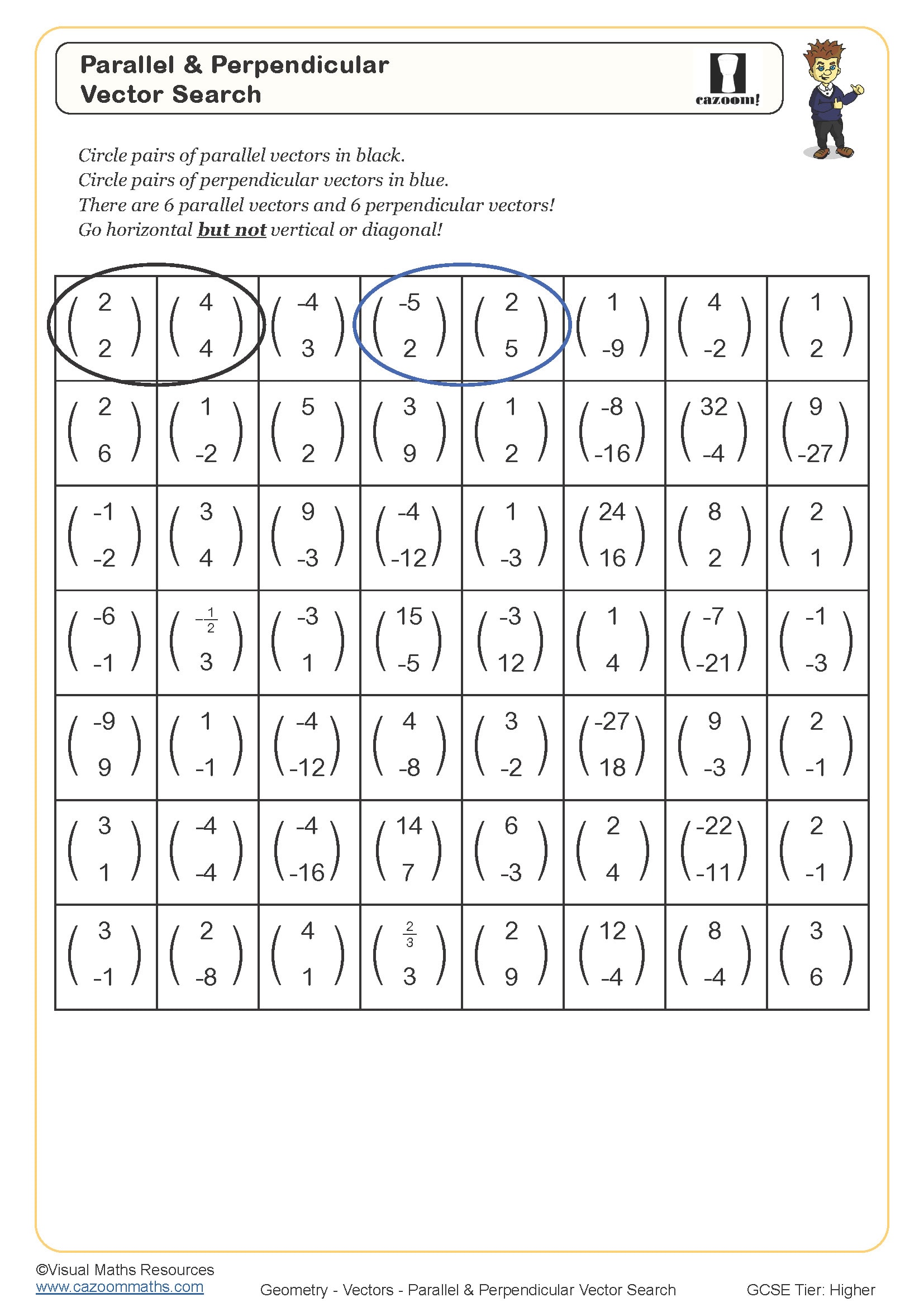 Vectors Worksheets | Printable PDF Vectors Worksheets With Answers