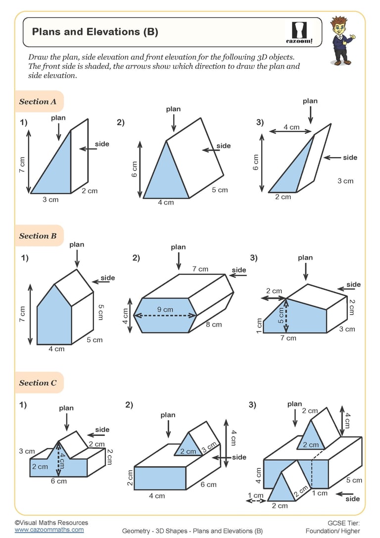 Plans & Elevations GCSE Questions | GCSE Revision Questions