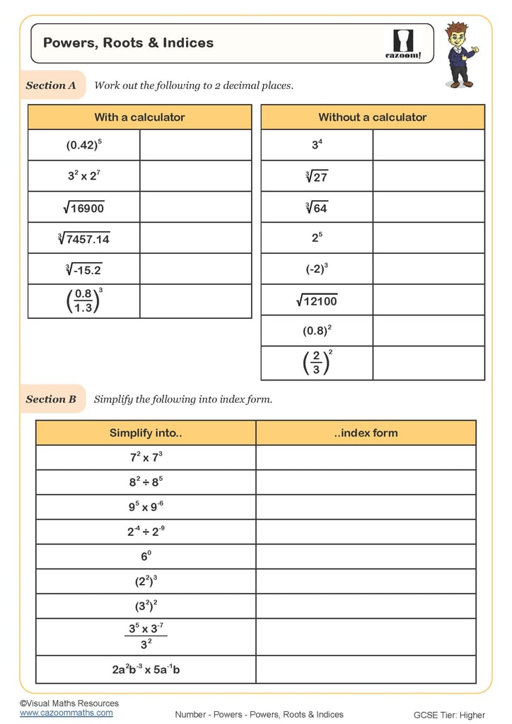 Powers of Ten Problem Solving Worksheet | Cazoom Maths Worksheets