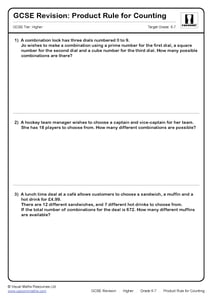 Product Rule for Counting GCSE Questions | GCSE Revision Questions