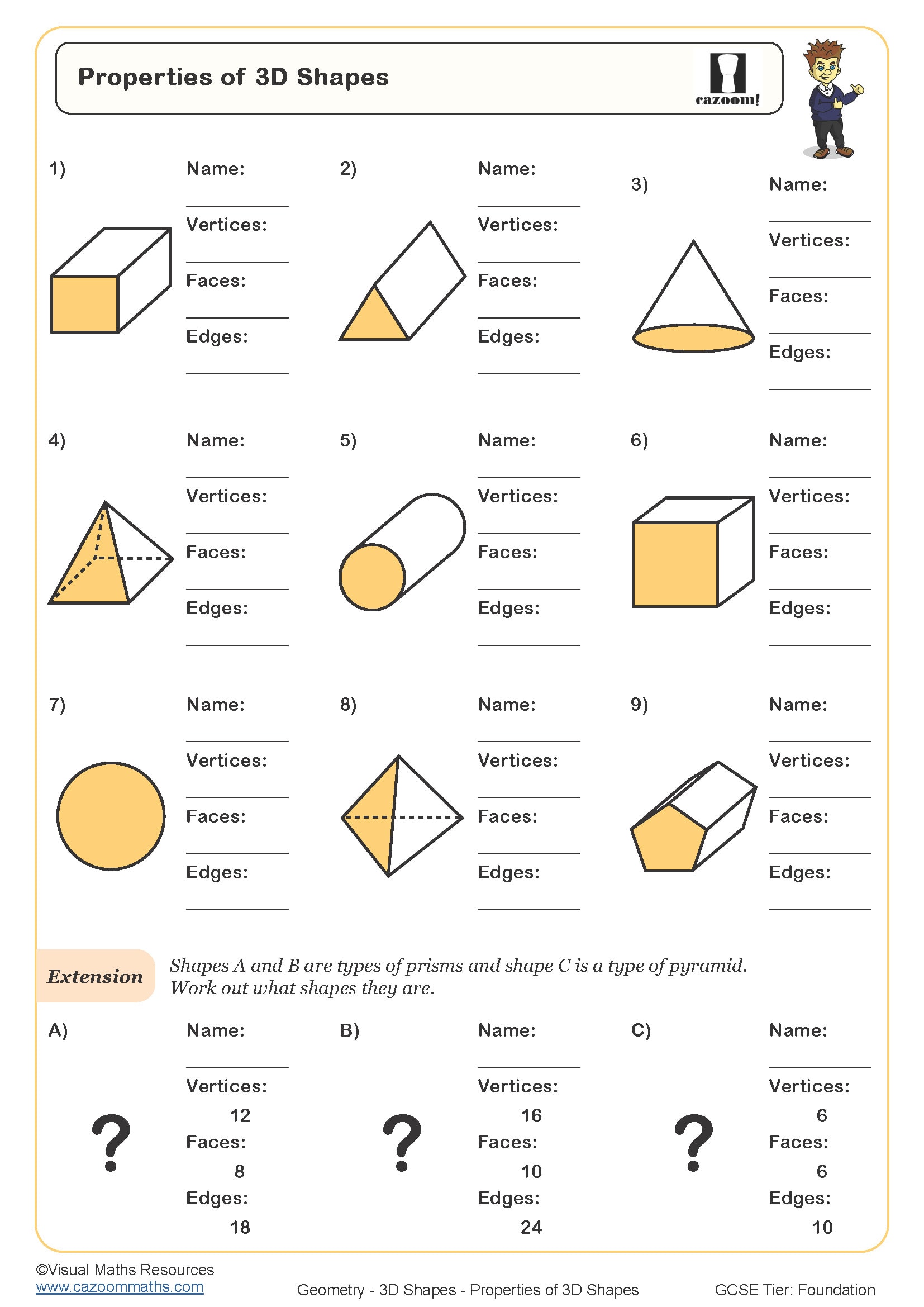 Nets Of A Cube Worksheet Printable Pdf Year 7 And Year 8 Geometry