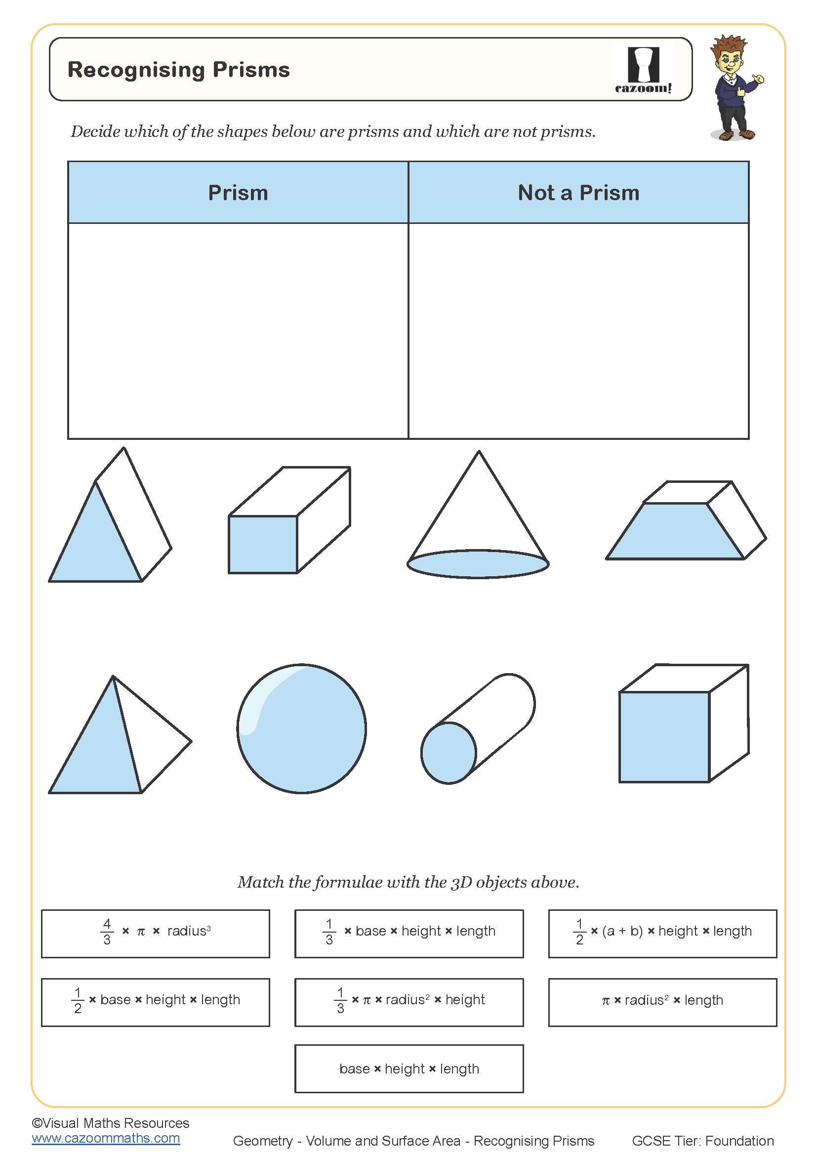 Year 9 Volume and Surface Area Worksheets | PDF Printable Worksheets