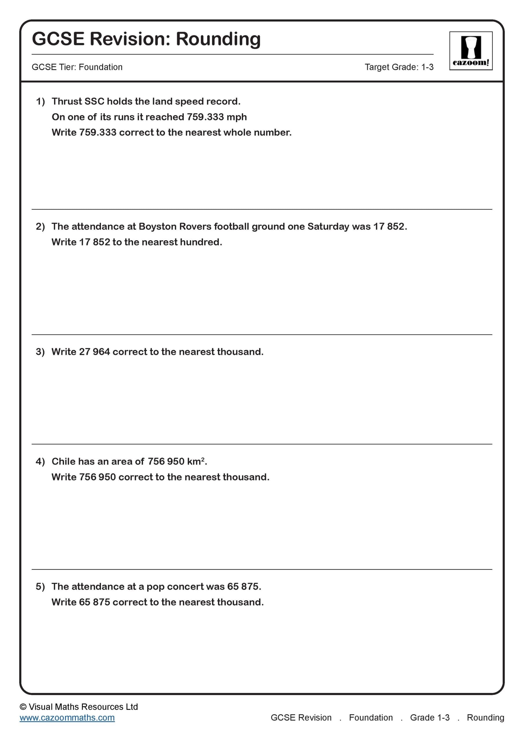 Rounding GCSE Questions | GCSE Revision Questions