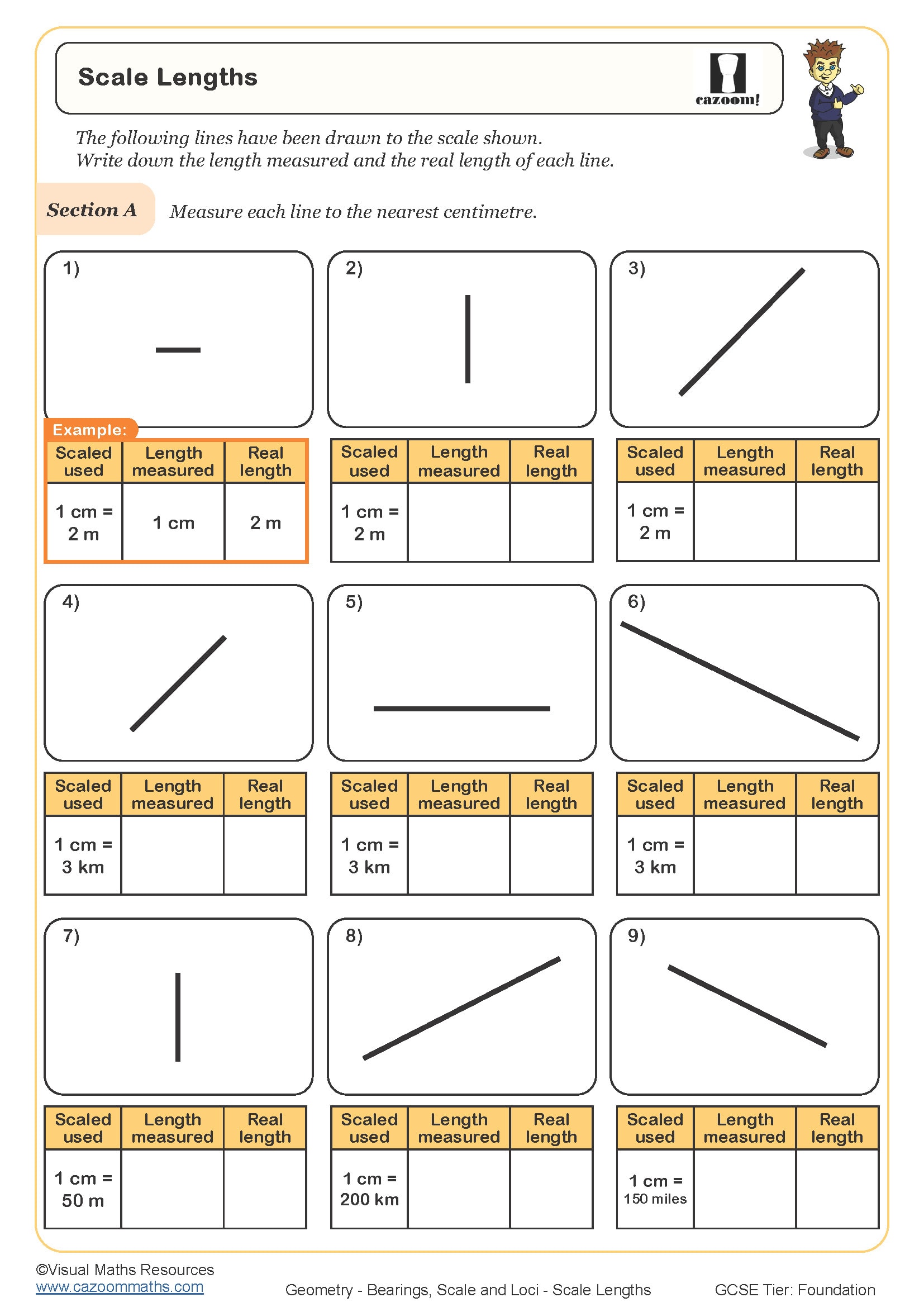 Scale Drawing Worksheet | Printable PDF Year 8 and Year 9 Geometry ...