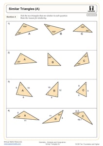 Similar Shapes Worksheet | Printable Maths Worksheets