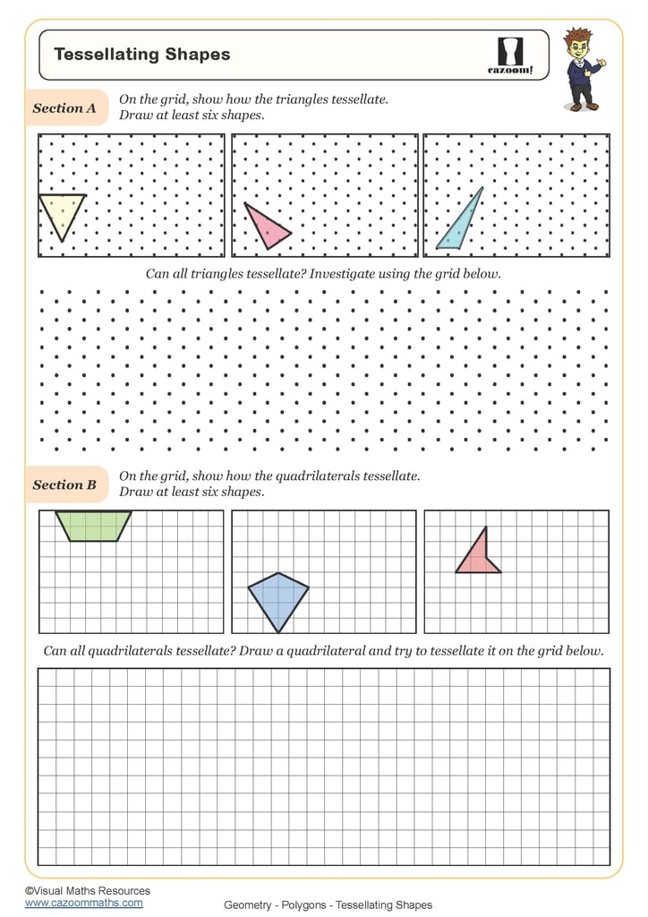 Tessellating Shapes Worksheet | Fun and Engaging PDF Worksheets