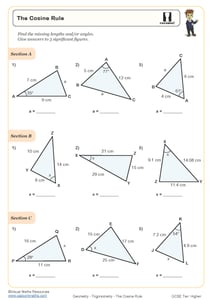 The Cosine Rule GCSE Questions | GCSE Revision Questions