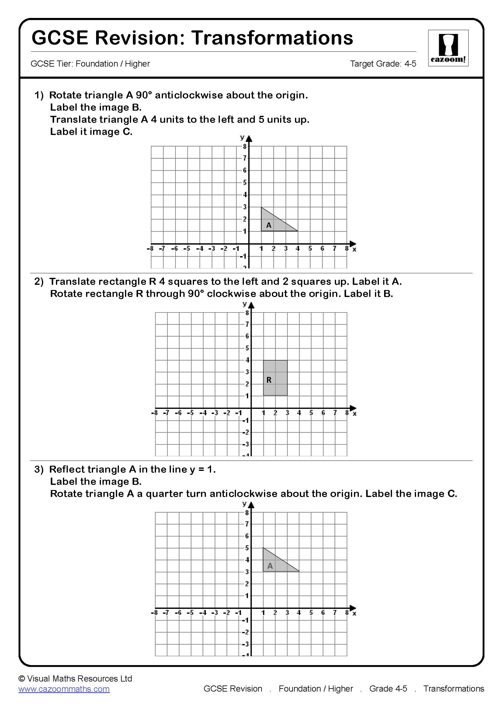 Transformations GCSE Questions | GCSE Revision Questions
