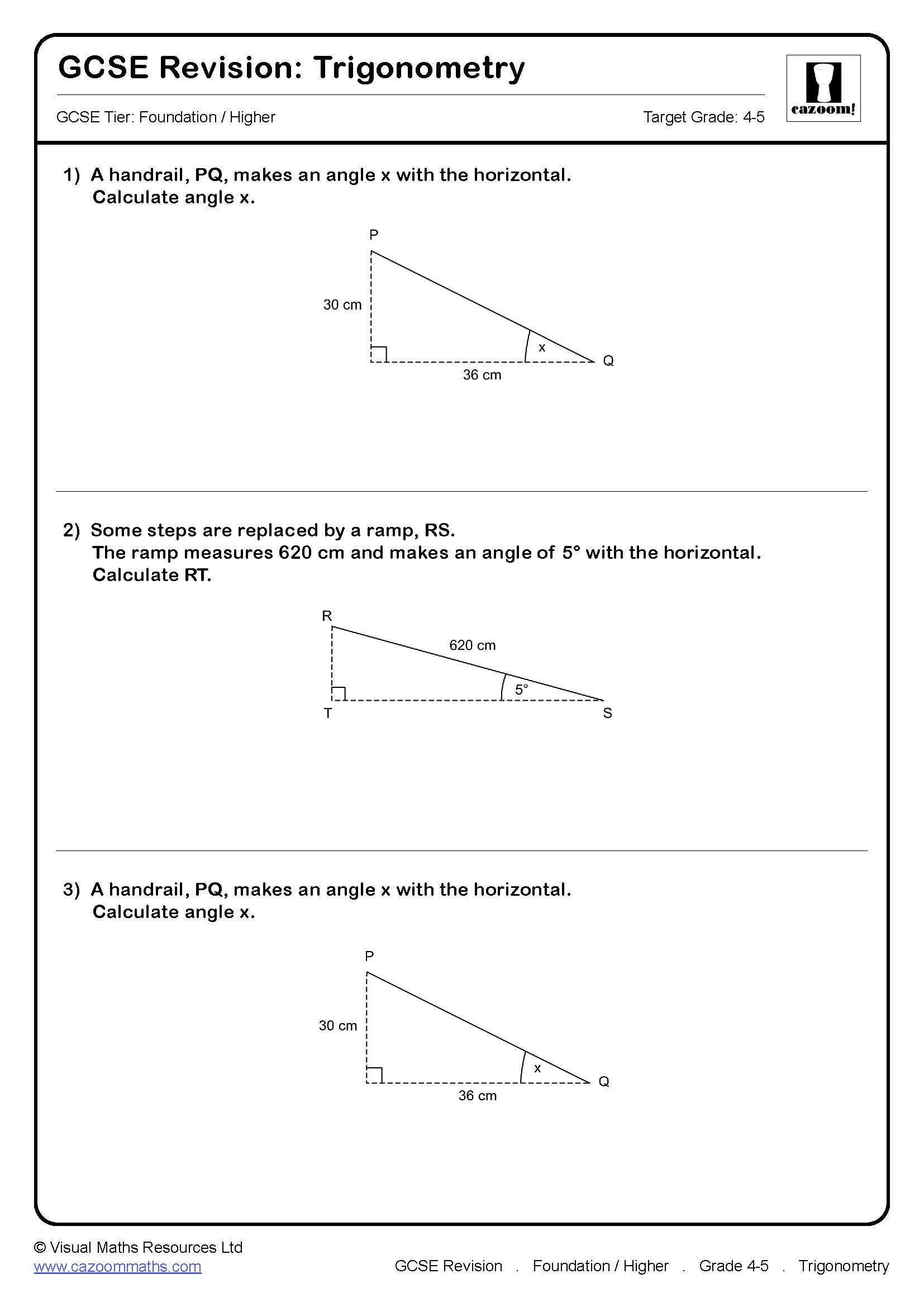 Trigonometry GCSE Questions | GCSE Revision Questions