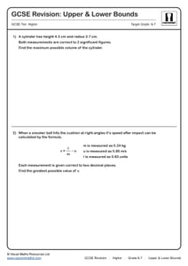 Upper and Lower Bounds | Cazoom Maths Worksheets