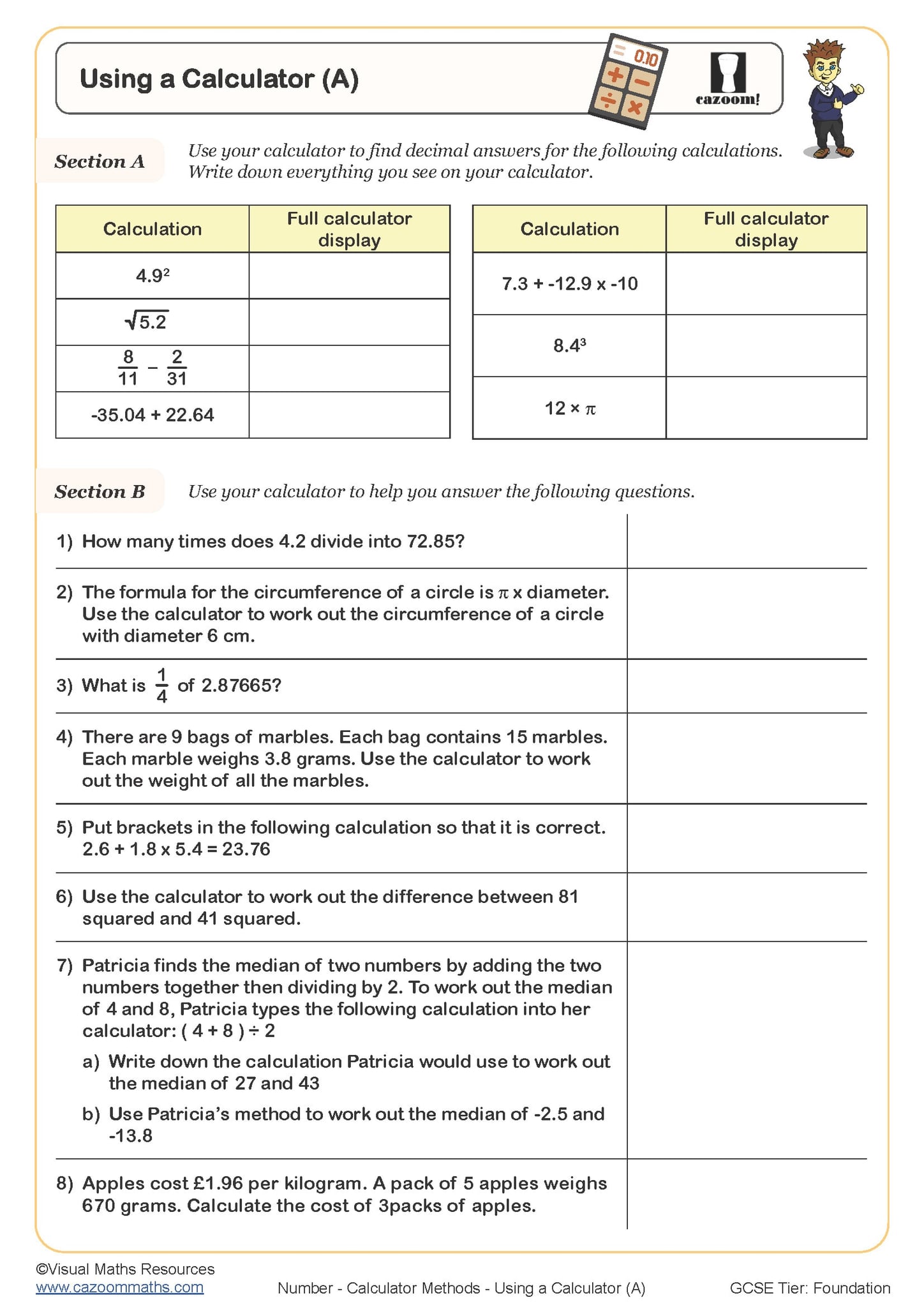 Using Pythagoras Theorem To Calculate Missing Lengths In Right Angled Triangles Worksheet