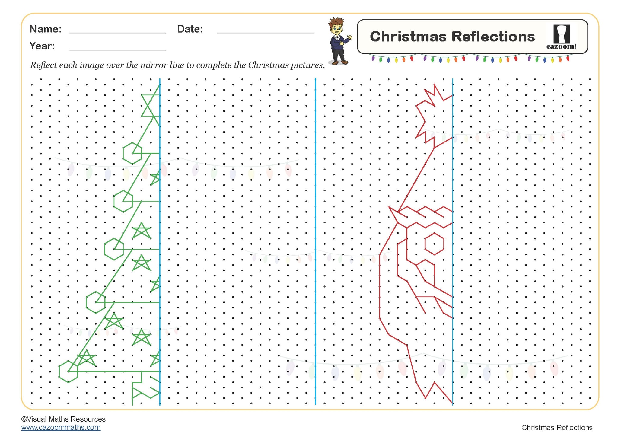 Christmas Transformations Worksheet | Cazoom Maths Worksheets