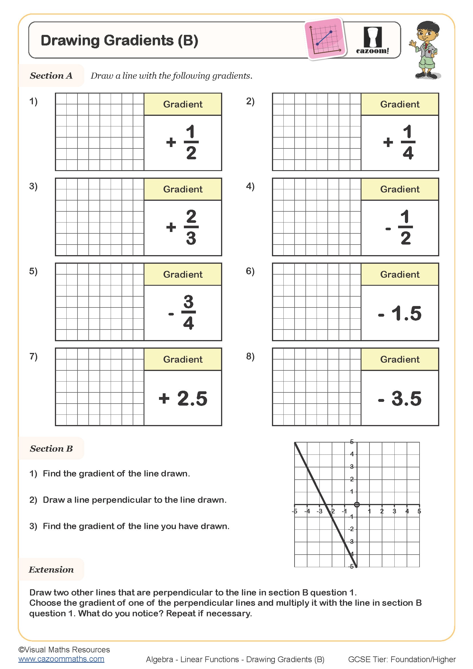 Drawing Gradients (B) Worksheet | Fun and Engaging PDF Worksheets