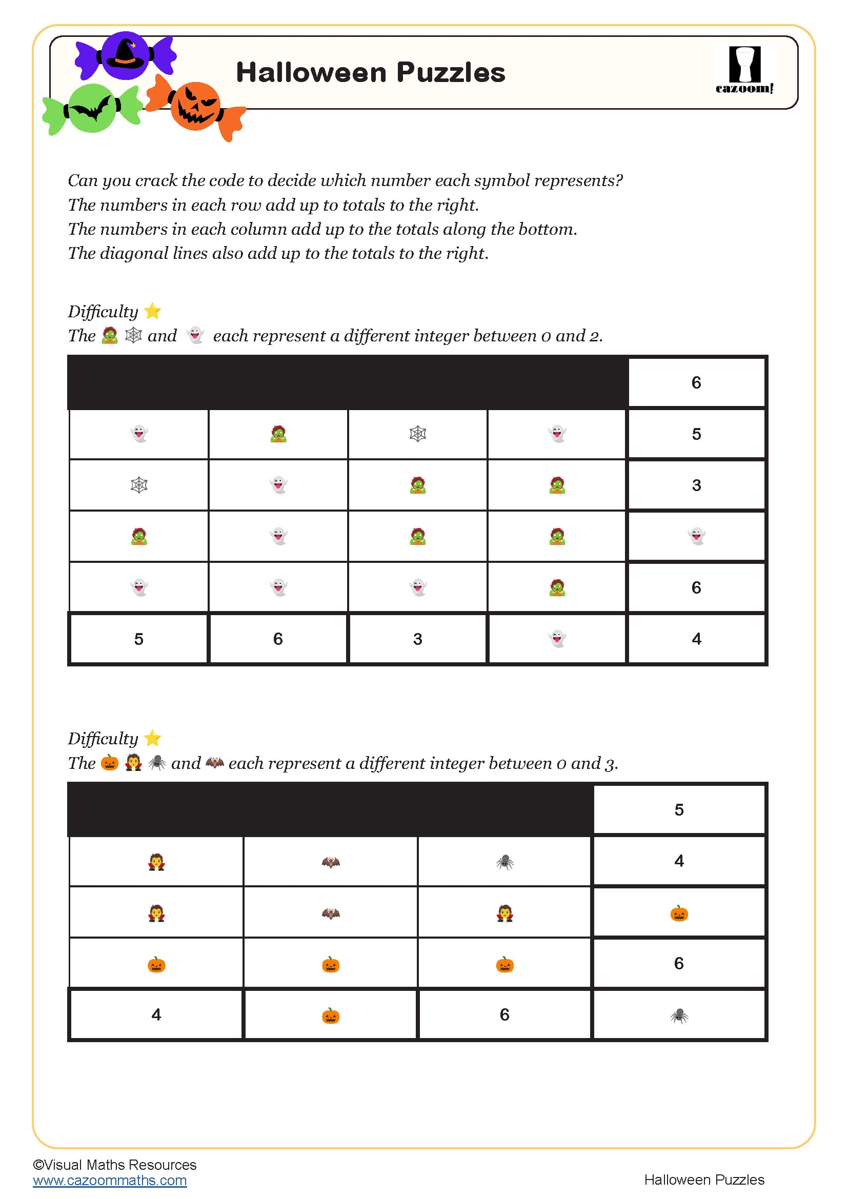 Halloween Maths Worksheets | Printable FREE Halloween Maths Worksheets