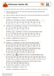 Halloween Spider (A) Worksheet | Cazoom Maths Worksheets