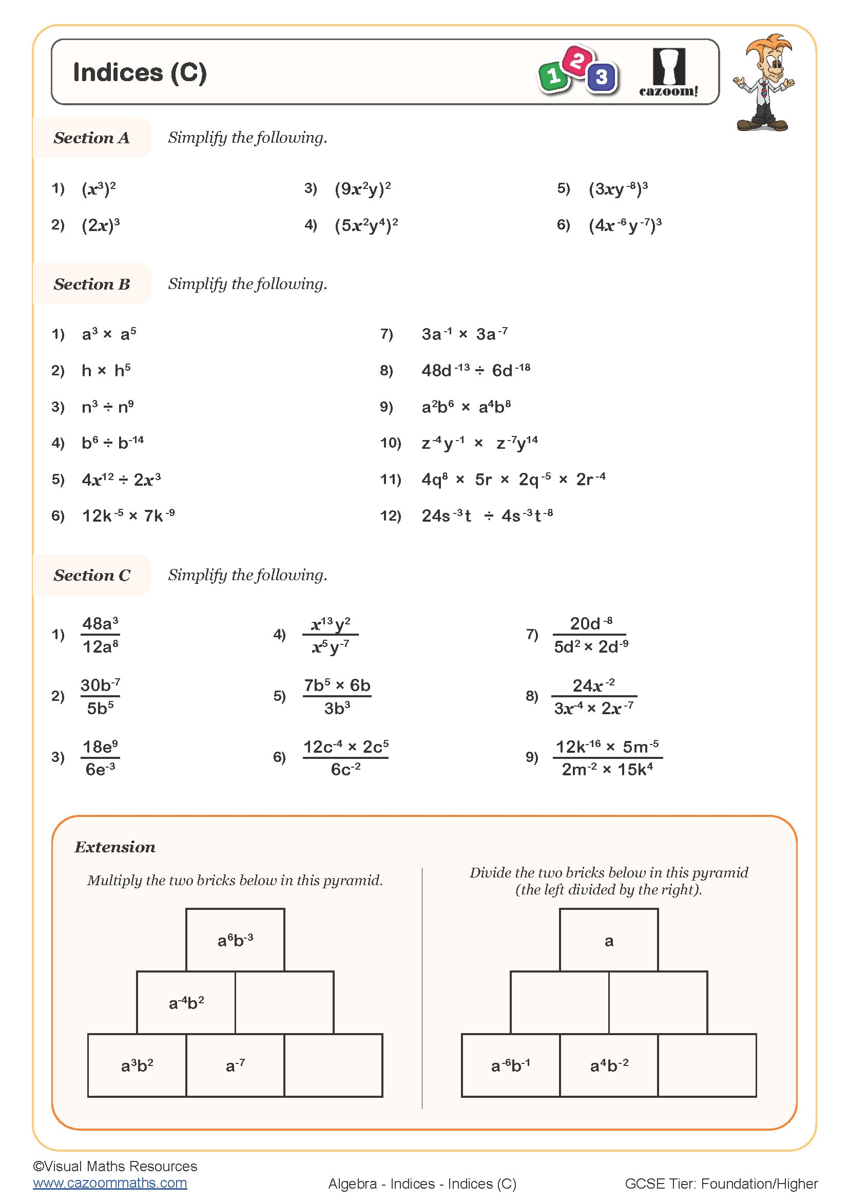 Year 10 Indices Worksheets | PDF Printable Worksheets