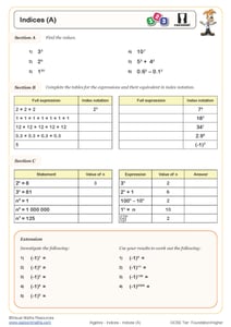 Indices Multiplication and Division Pyramids Worksheet | Printable PDF ...