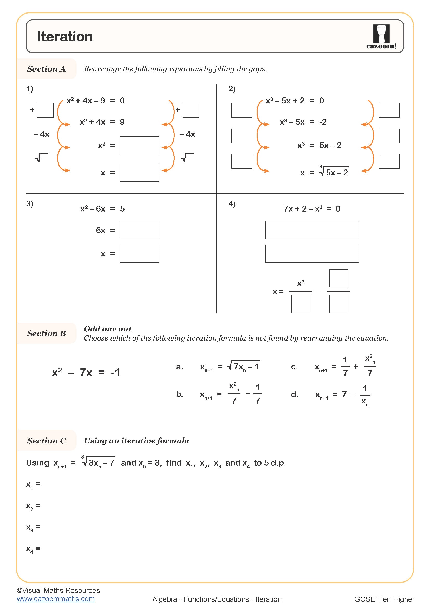Year 9 Solving Equations Worksheets | PDF Printable Worksheets