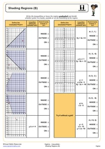 Shading Regions (A) Worksheet | Cazoom Maths Worksheets