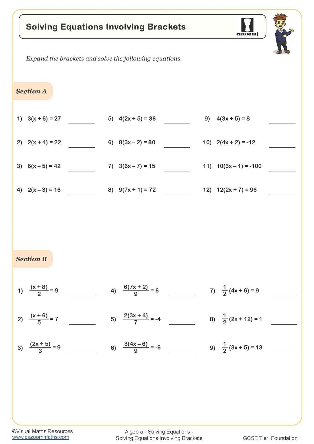 Solving Inequalities B Worksheet Cazoom Maths Worksheets