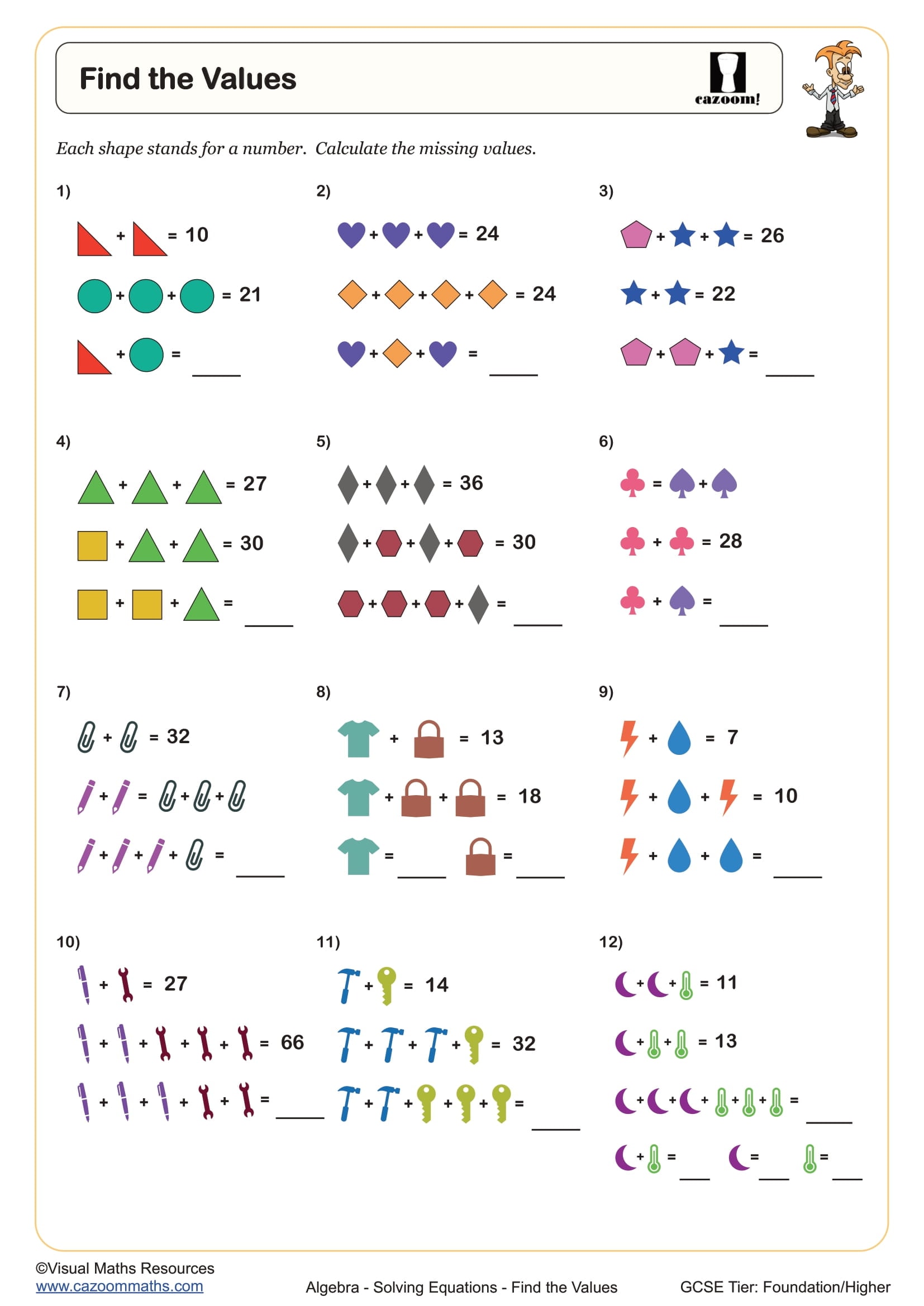 Year 8 Solving Equations Worksheets | PDF Printable Worksheets