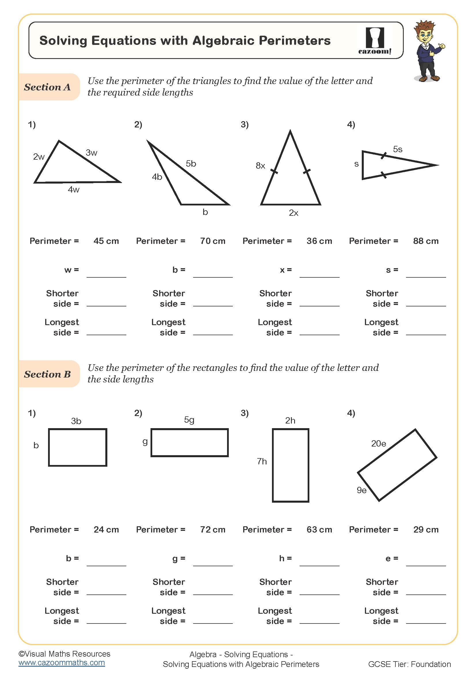 Year 7 Solving Equations Worksheets | PDF Printable Worksheets