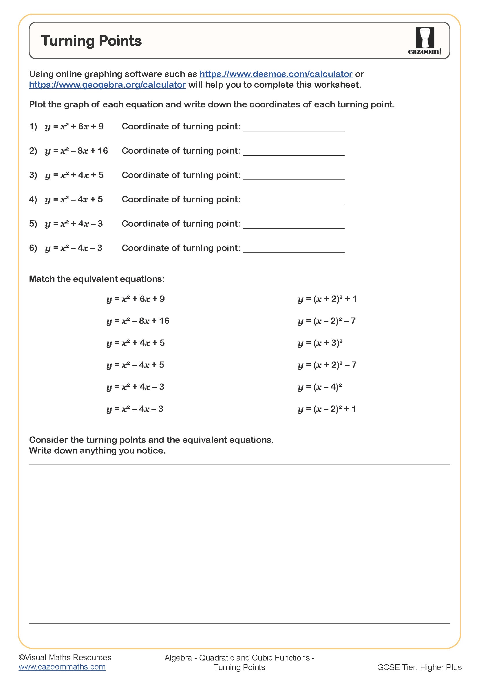 Reflecting Graphs Worksheet | Fun and Engaging Algebra Worksheet